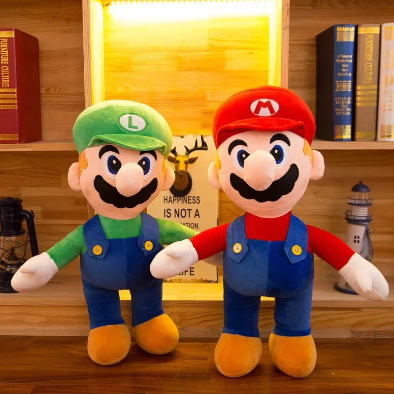 Jual Boneka Stuffed Plush Anime Super Mario Bros Luigi ukuran 40cm ...