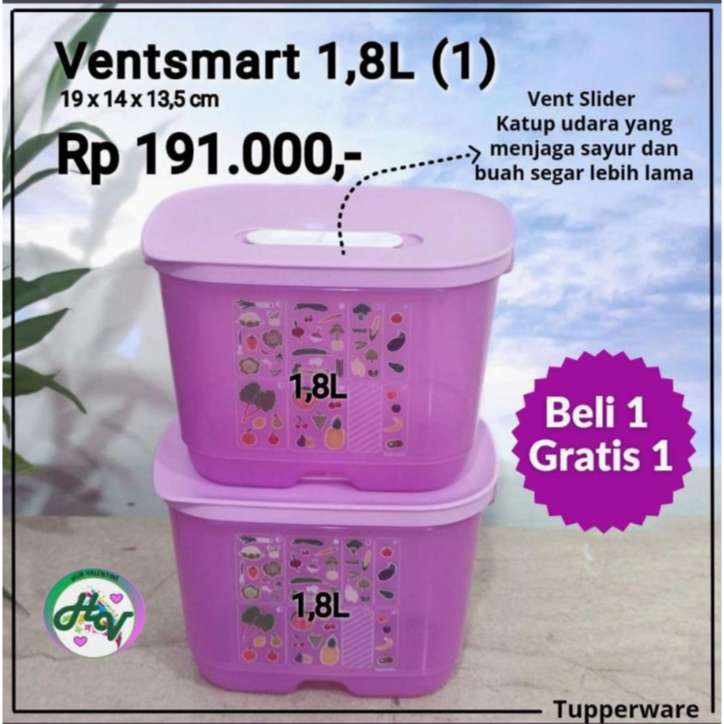 Jual TUPPERWARE VENTSMART 1,8L (1) - PENYIMPAN BUAH DAN SAYUR DI KULKAS ...
