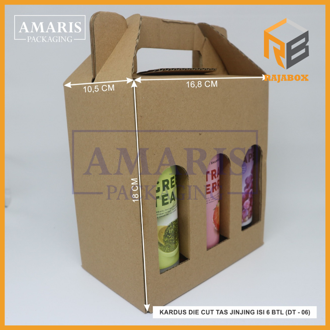 Jual Kardus Die Cut Tas Jinjing Botol 250ml x 6 Isi 10 Pcs DT-06 ...