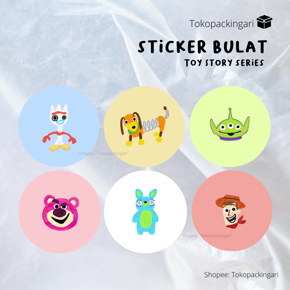 Jual Sticker Bulat | Sticker Bulat Toy Story | Sticker Packing ...