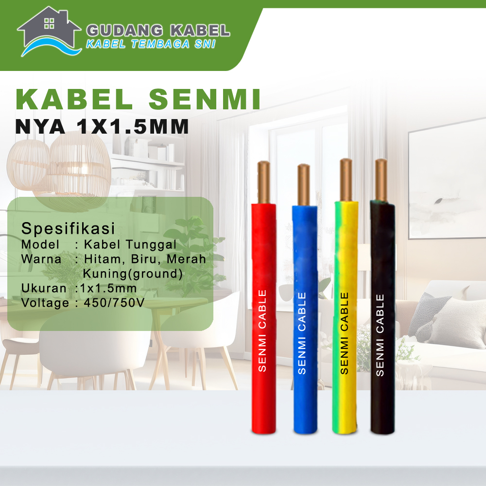 Jual Kabel NYA 1.5mm Senmi / Kabel Listrik NYA 1.5mm / Kabel NYA 1M 3M 5M | Shopee Indonesia