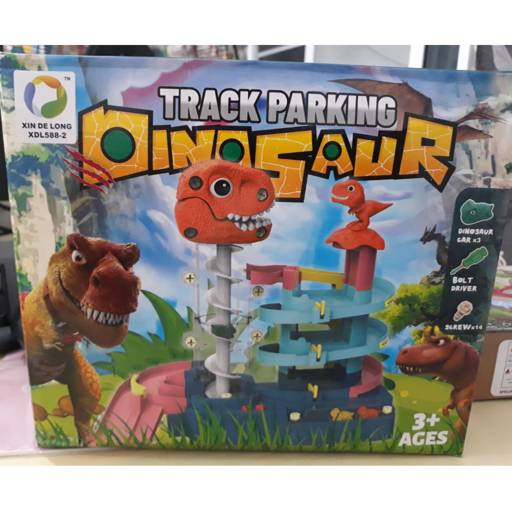 Jual Mainan Anak Set Tempat Parkir Mobil Dinosaurus Elektrik / Track ...