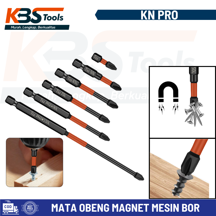 Jual Mata Obeng Magnet Mesin Bor PH2 PLUS KN PRO - Hex Magnetic PH 2 ...
