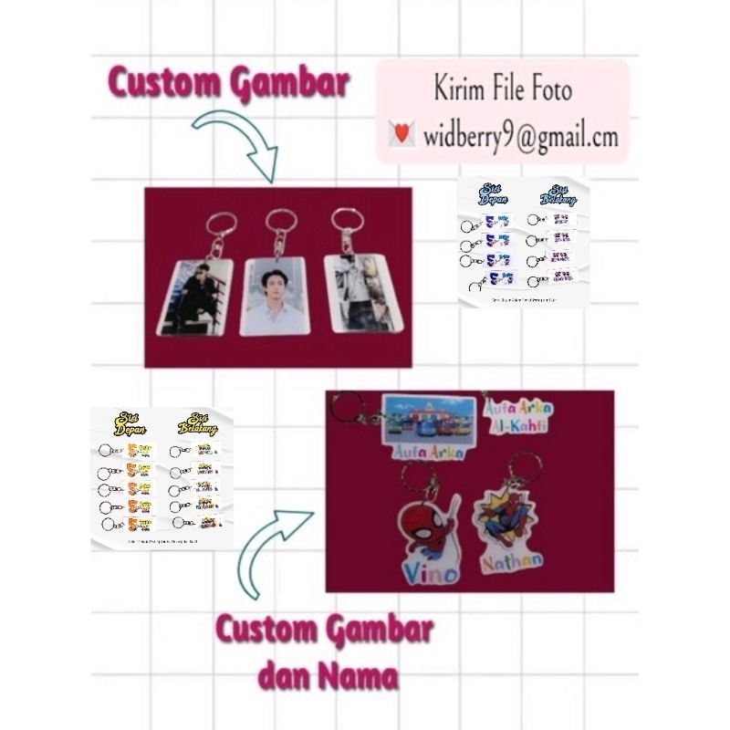 Jual Gantungan Kunci Akrilik Custom / Keychain / Custom Nama / Custom ...