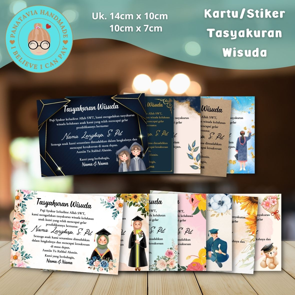 Jual Kartu Ucapan Wisuda / Kelulusan & Stiker Ucapan Tasyakuran Wisuda ...