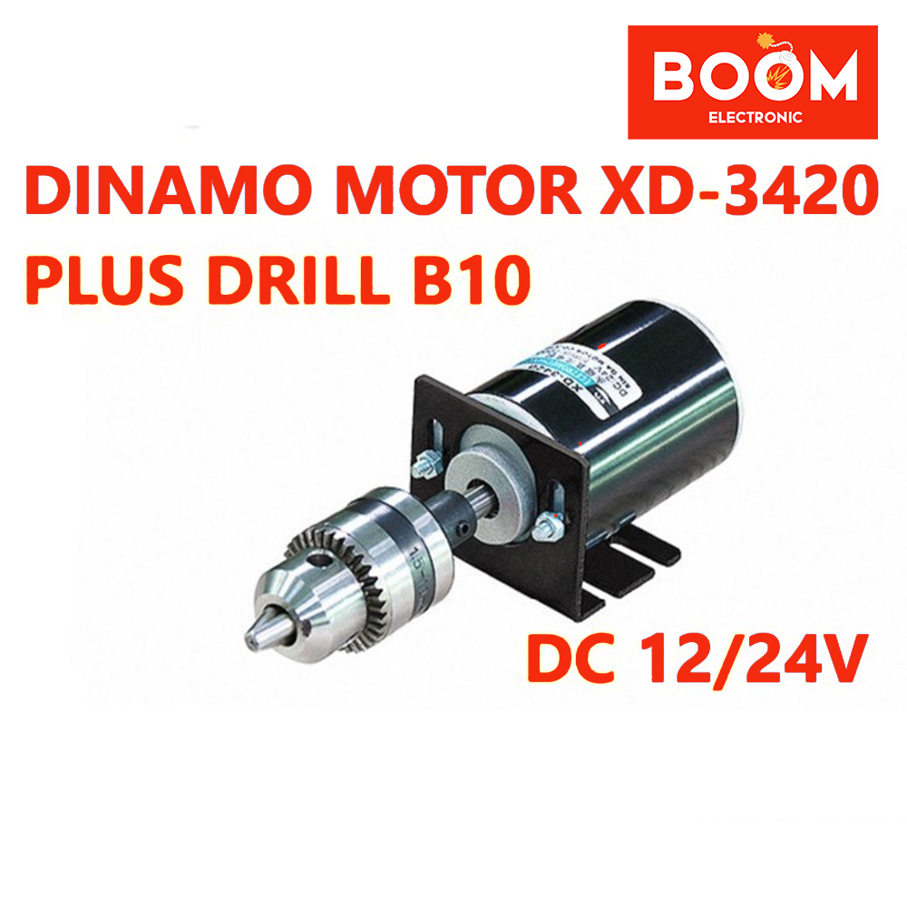 Jual Dinamo Motor XD-3420 DC 12V/24V 30W Plus Drill B10 (8196) | Shopee ...