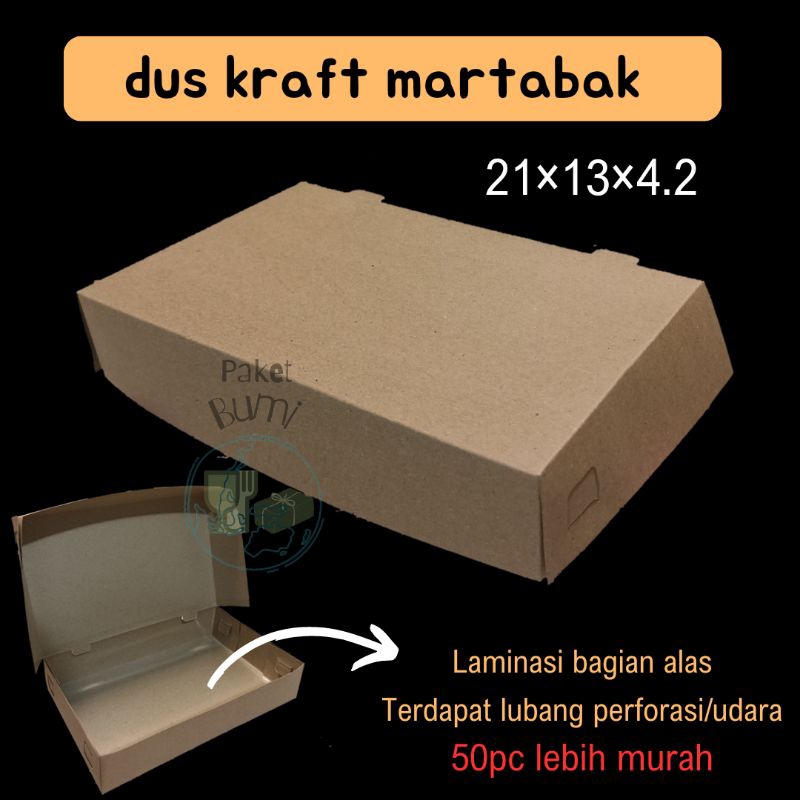 Jual dus martabak manis box craft laminasi donat dus kraft laminasi ...