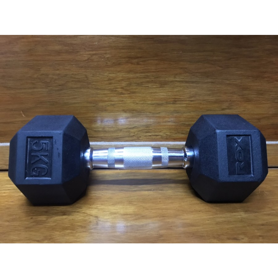 Jual Dumbell dumble barbel ROX rubber hexagonal 5 kg | Shopee Indonesia