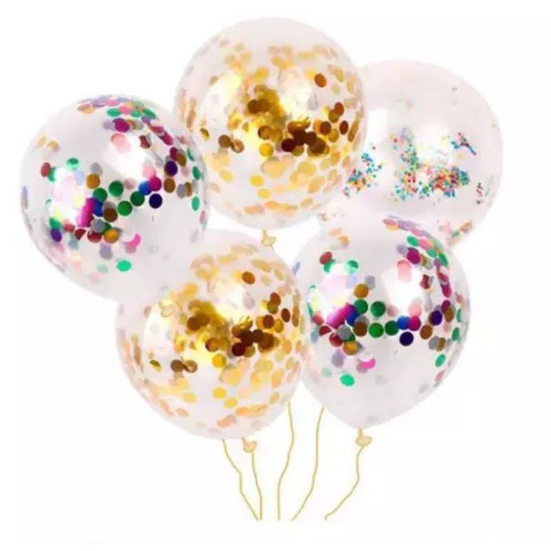 Jual BALON LATEX TRANSPARAN ISI CONFETTI PERPACK | Shopee Indonesia