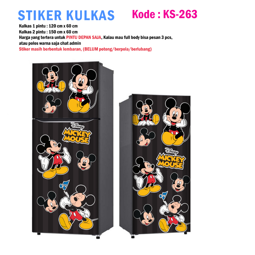 Jual Stiker Kulkas 1 Pintu dan Sticker Kulkas 2 pintu Kartun Tikus ...