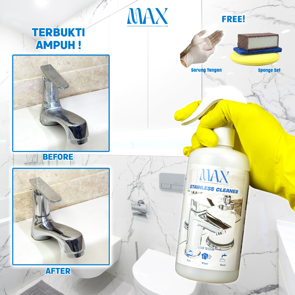Jual MAX CLEAN STAINLESS CLEANER CAIRAN PEMBERSIH KERAK KRAN STENLIS ...
