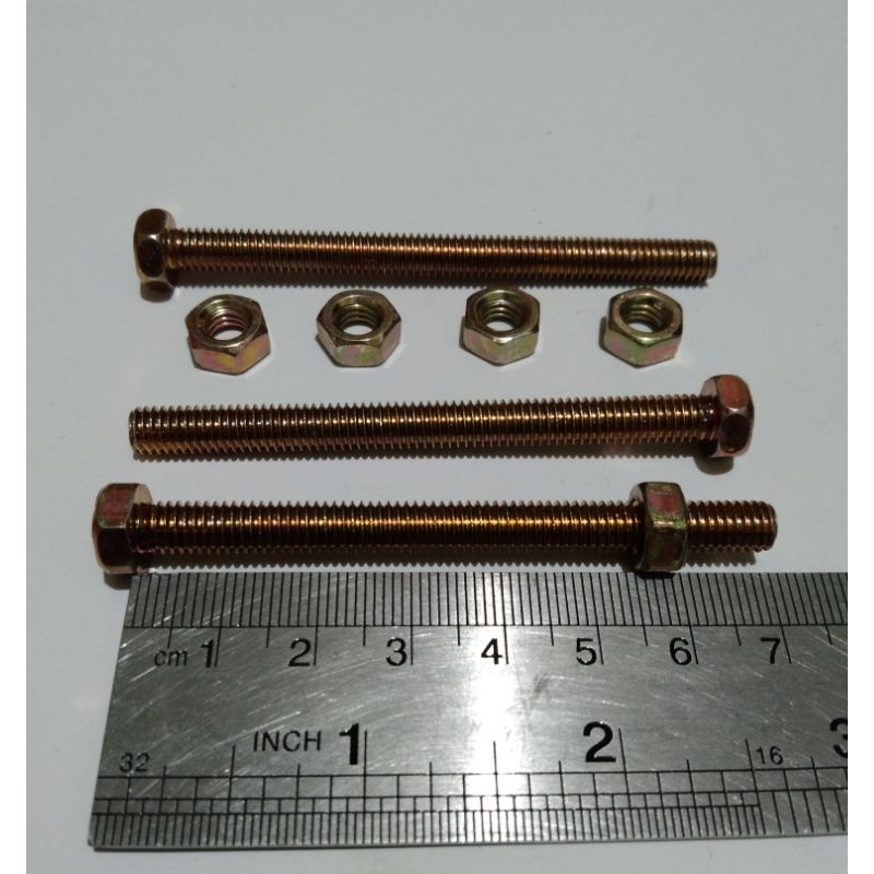 Jual Baut mur kuning BMK HEX m6 x 70 mm ( kunci 10 ) | Shopee Indonesia