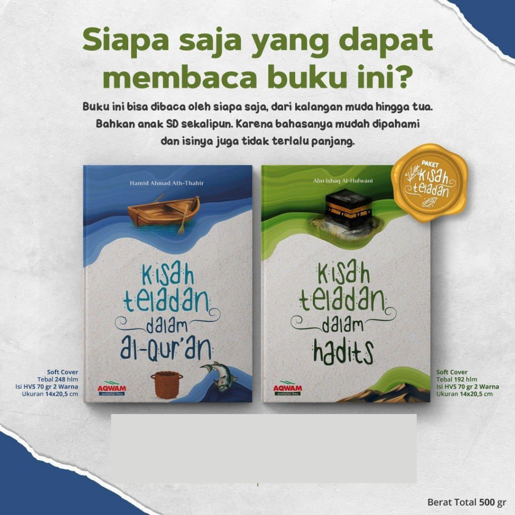 Jual Paket 2 Buku Kisah Teladan Dalam Al-Quran dan Kisah Teladan dalam Hadits ORI - Aqwam ...