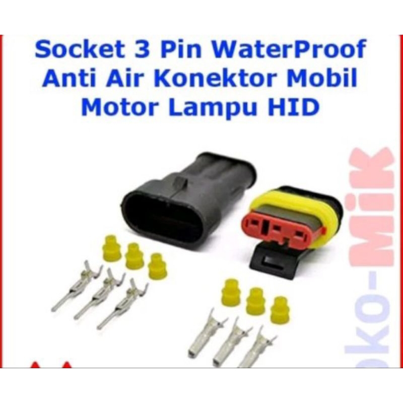 Jual soket waterproof 3 pin dn pin | Shopee Indonesia