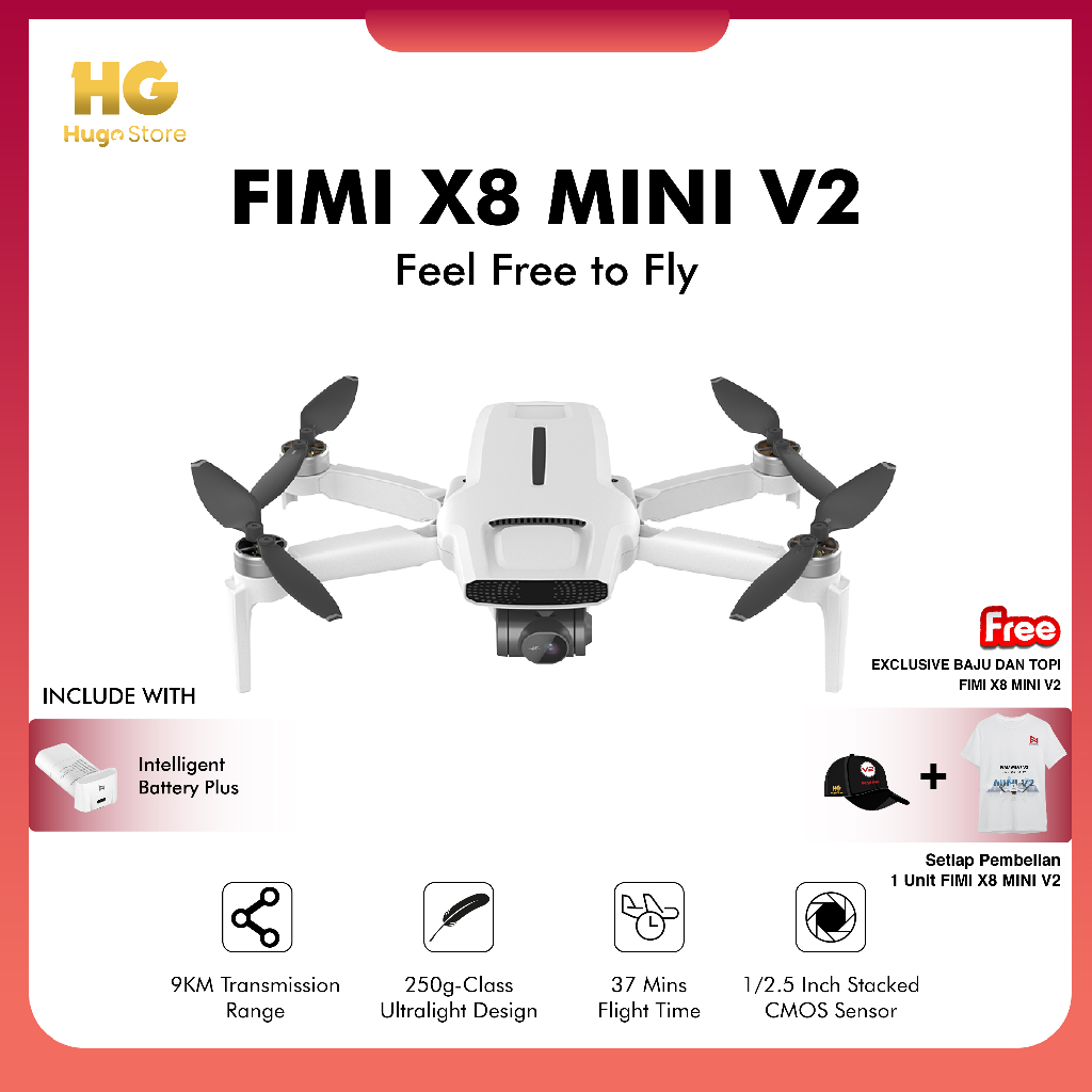 Jual FIMI X8 MINI V2 Drone GPS 9km 4K 3-axis Gimbal 37 Min Flight Time | Shopee Indonesia