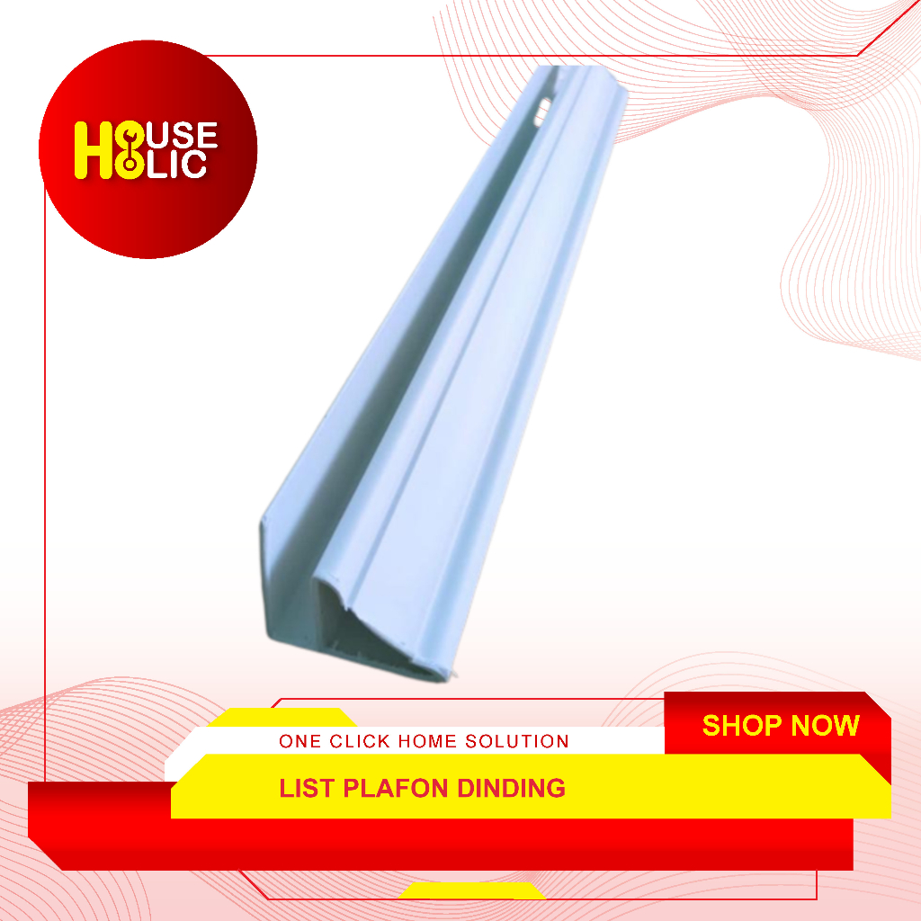 Jual List Plafon Polos PVC Dinding / Lis Plapon Pinggir Siku Sambung ...