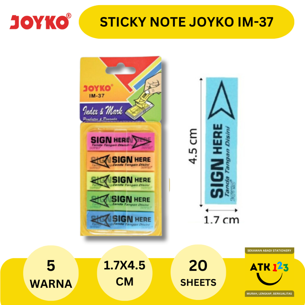 Jual Index & Mark Penanda Pembatas Joyko IM-37 Index Sign Here | Shopee Indonesia