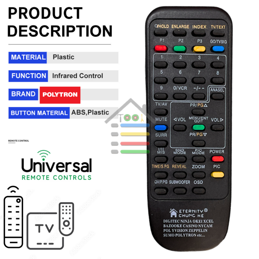 Jual REMOTE TV TABUNG POLYTRON MINIMAX DIGITEC NINJA HITAM DUS DAN ...