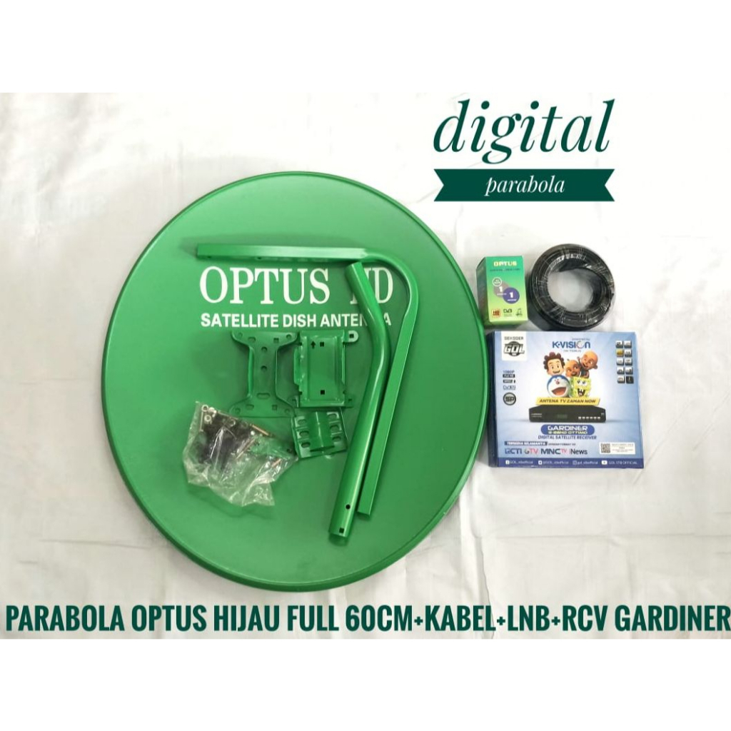 Jual Parabola Mini Optus Hijau 60cm Paket Receiver Gardiner - Odu Optus 60 cm Hijau Full Set ...