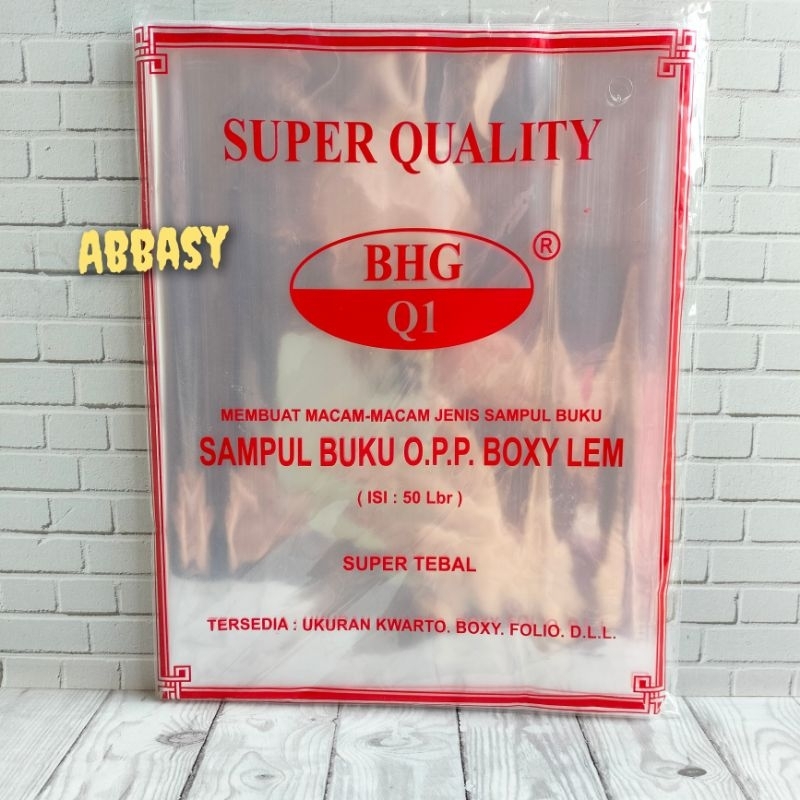 Jual sampul buku PLASTIK OPP BOXY maxy ukuran campus/boxy OPP Lem (isi ...