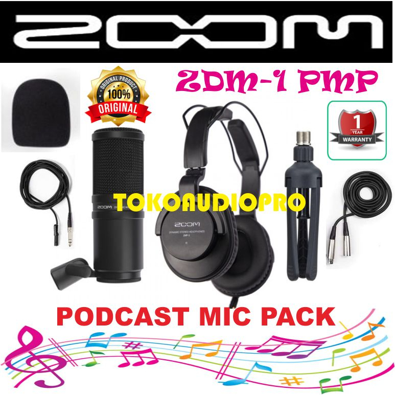 Jual Mic Zoom ZDM-1 Podcast Mic Pack Zoom Zdm1 PMP ZDM-1 Dynamic ...
