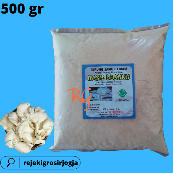 Jual Tepung JAMUR TIRAM kemasan 500 gram/osyster MUSHROOM kemasan 500 ...