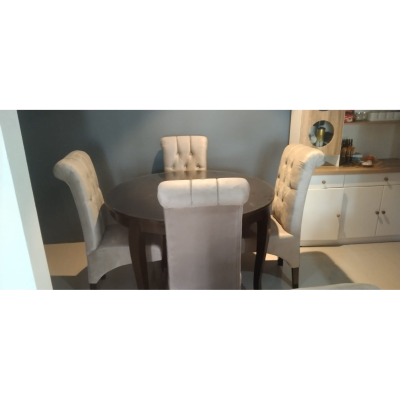 Jual 4 kursi + meja bulat diameter 110-120cm | Shopee Indonesia