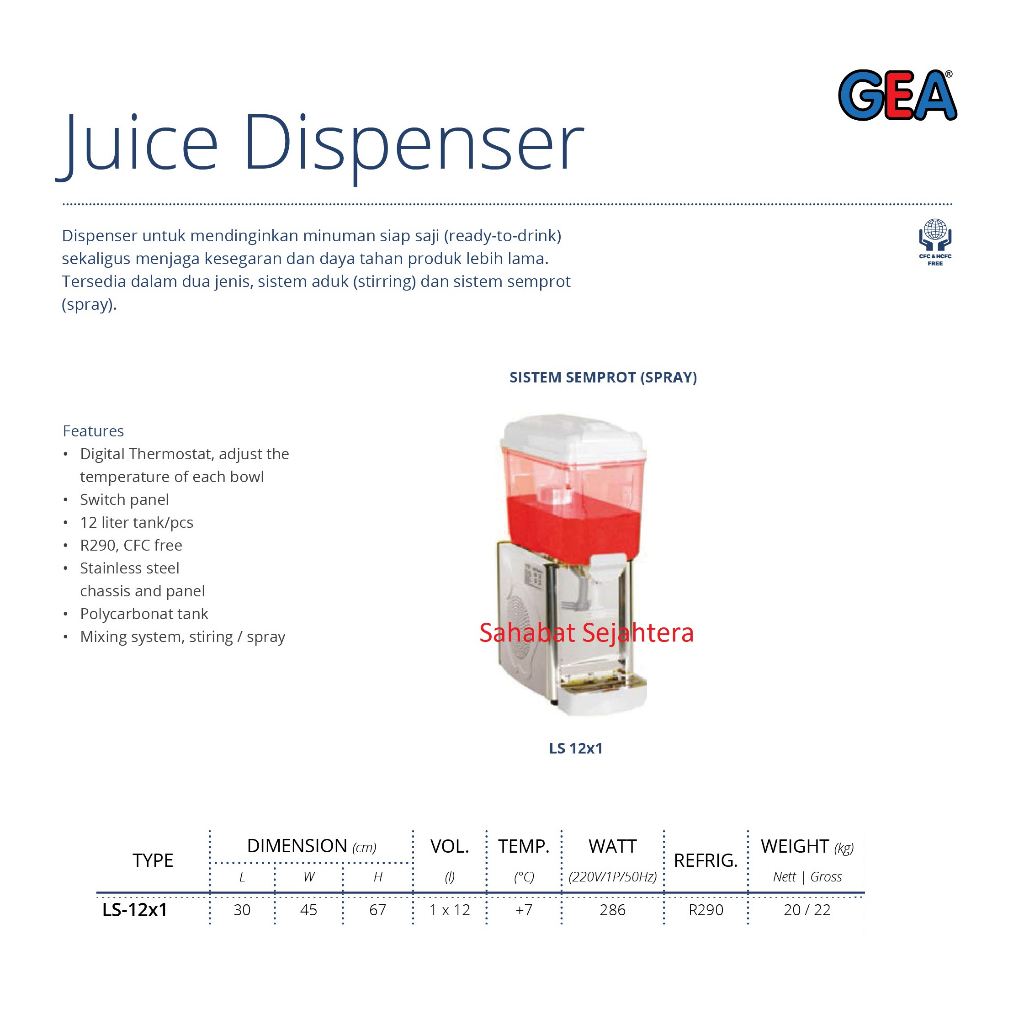 Jual GEA Juice Dispenser LS-12X1 Jus Dispenser | Shopee Indonesia
