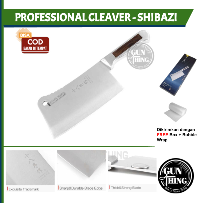 Jual Pisau Dapur Cleaver SHIBAZI Original - Pisau Daging Professional ...