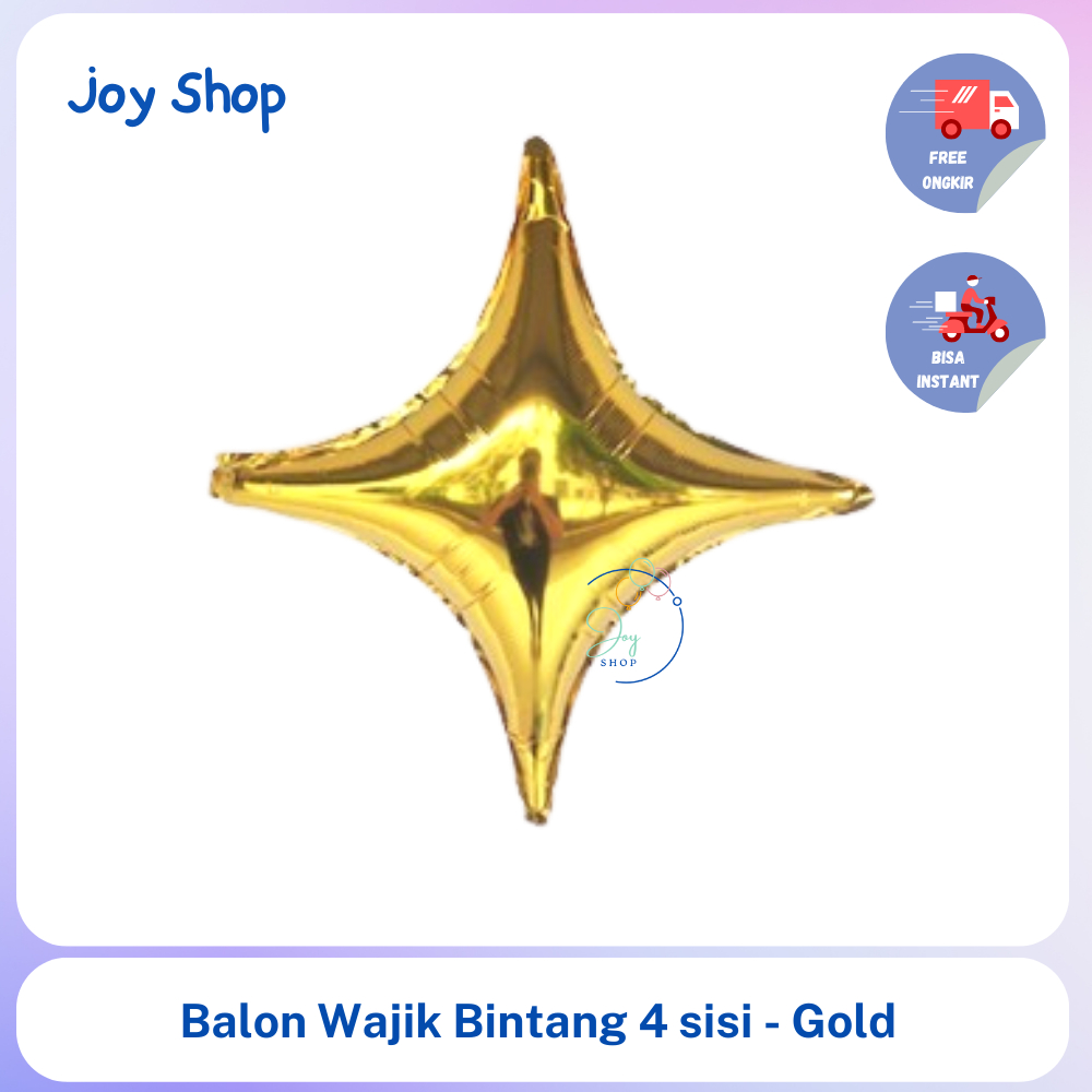 Jual Balon Foil Bintang 4 sisi Foil Wajik segi empat 10 inch / 20 cm ...