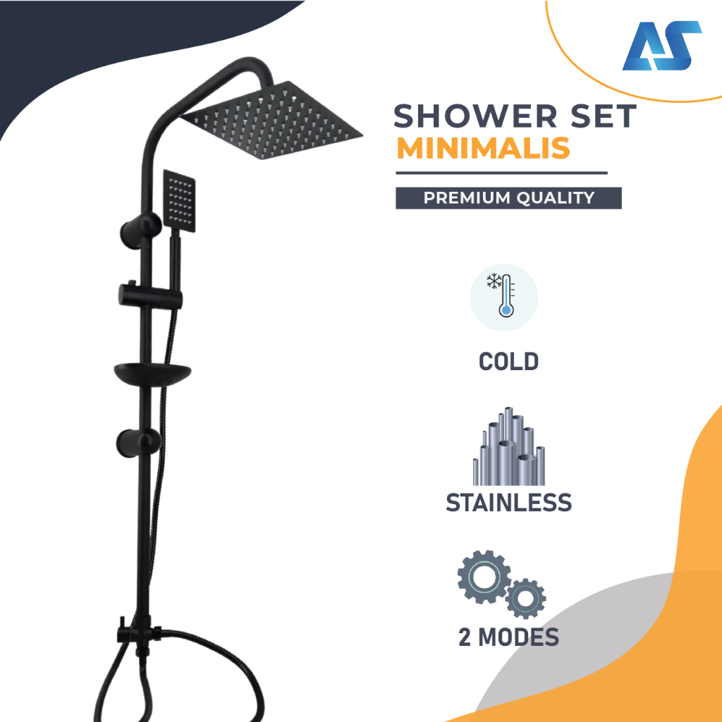 Jual Shower Tiang Set Minimalis / Rainfall Shower Column Set stainless ...
