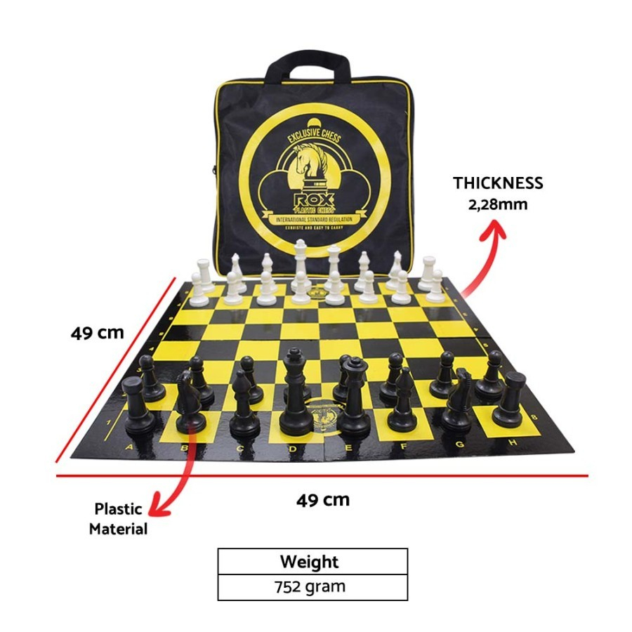 Jual CATUR CHESS ROX PLASTIC AND WOOD PERCASI PAPAN LIPAT 4 TAS 1SET ...