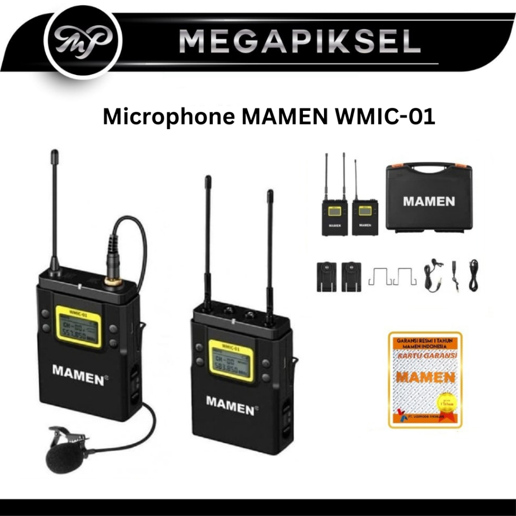 Jual Microphone MAMEN WMIC-01 1 to 2 Wireless Mic Camera Smartphone ...