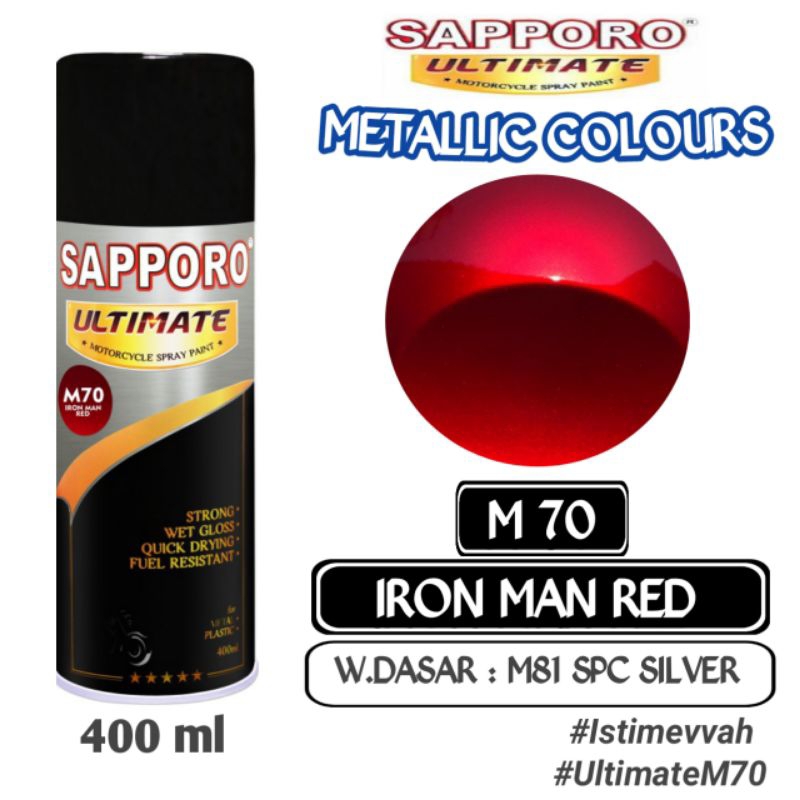 Jual M70 IRON MAN RED SAPPORO ULTIMATE 400ml Cat Semprot Pilok Pylok ...