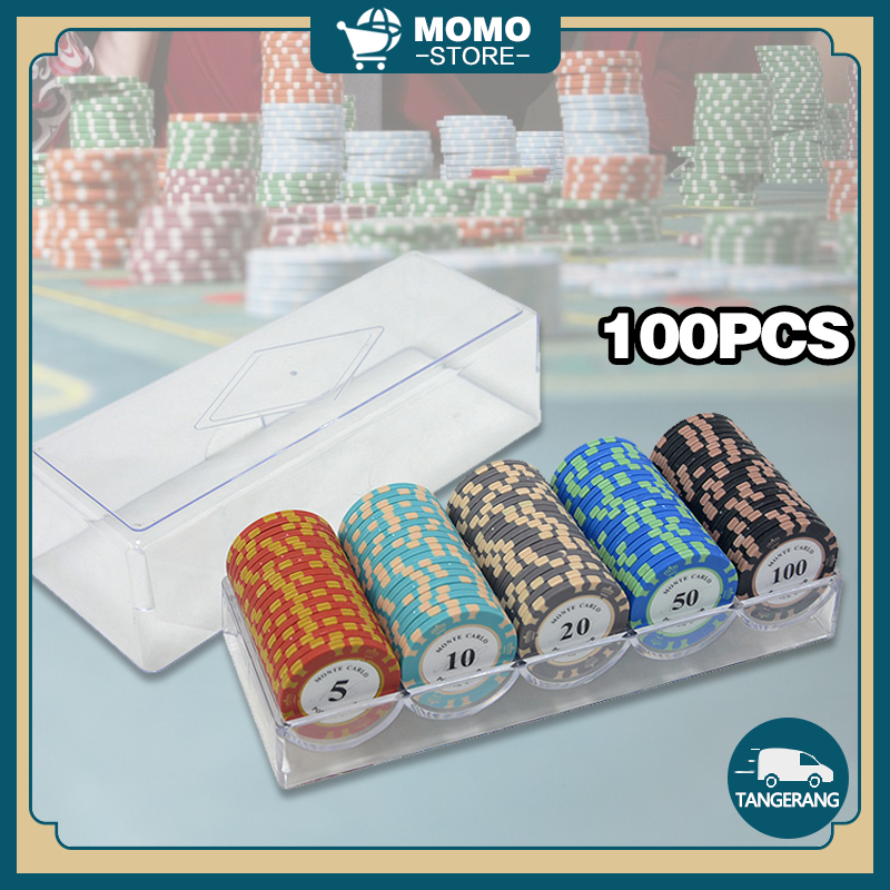 Jual 100PCS Chip Poker Eceran Poker Chip Set Dan Box | Shopee Indonesia