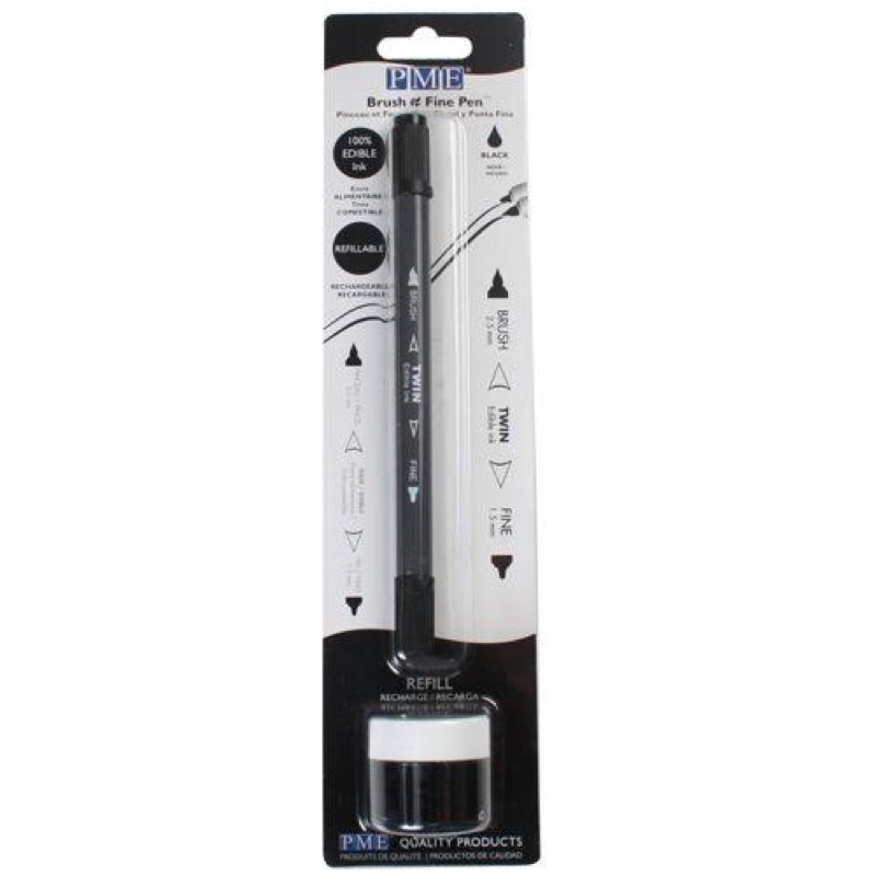 Jual PME CAKE BRUSH & FINE PEN EDIBLE - BLACK (Hitam) | Food Art Pen ...