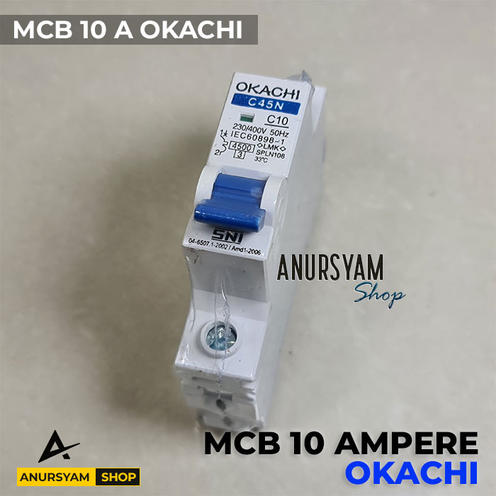 Jual MCB 4A 6A 10A OKACHI Saklar Biru MCB 1P 10A OKACHI | Shopee Indonesia