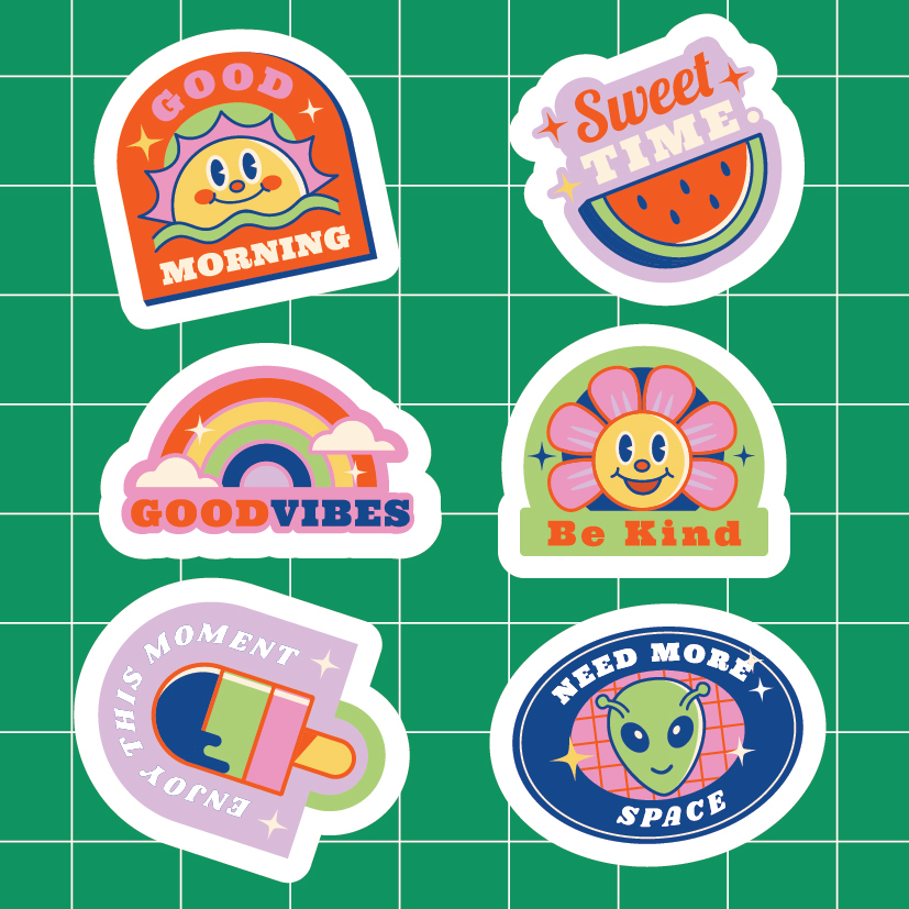 Jual Sticker Retro Design Cute Pack Sticker Deco Journal Sticker Tumbler Stiker Laptop