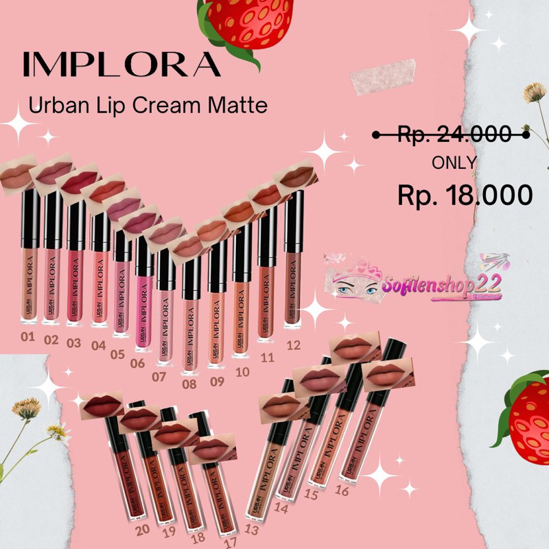 Jual Implora Lipcream Urban ORIGINAL / LIPTINT / PENSIL ALIS / MASCARA ...