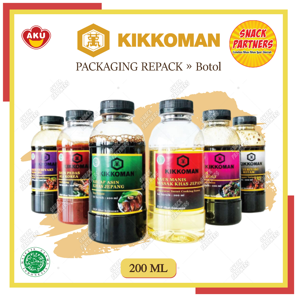 Jual KIKKOMAN Repack Botol 200 ML - Saos Saus Soy Sauce Kecap Asin ...