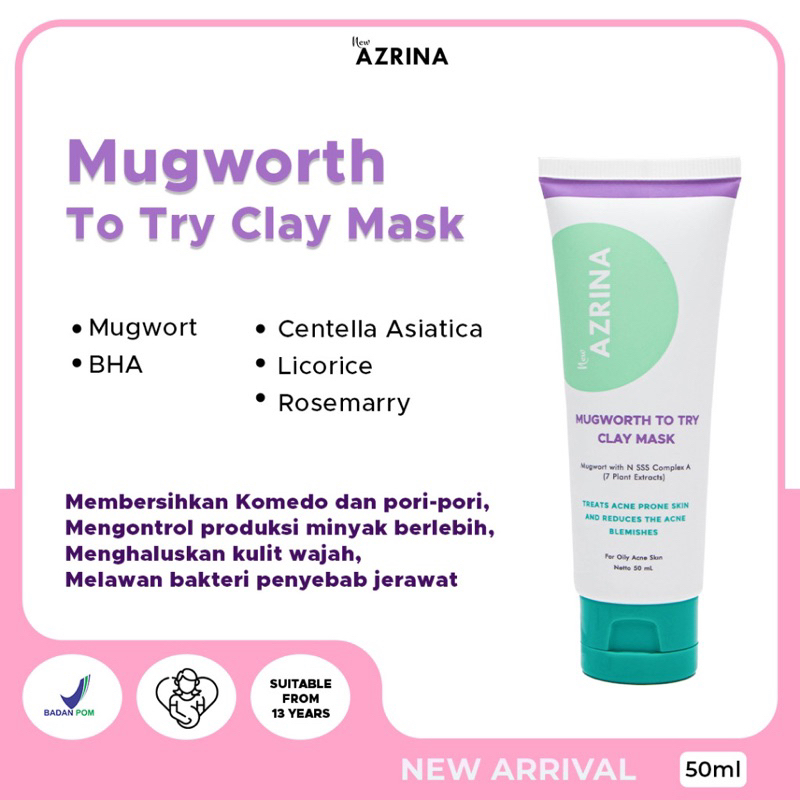 Jual AZRINA MUGWORT CLAY MASK | Shopee Indonesia