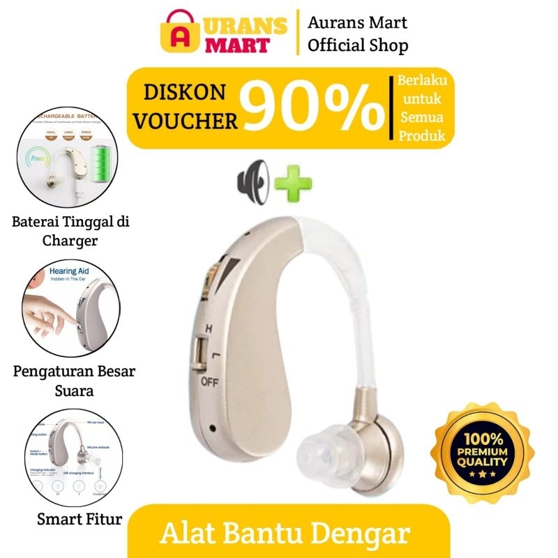Jual Alat Dengar Telinga Cas Charger Rechargable Orang Tua Hearing Aid Mini Pengeras Suara Tuli ...
