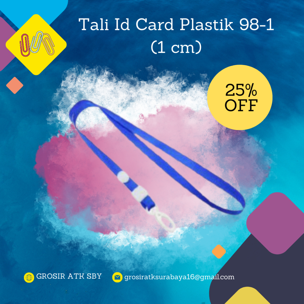 Jual Tali ID Card Strap Cantol Plastik 98-1 (1 cm) (Harga Per 100 Pcs ...