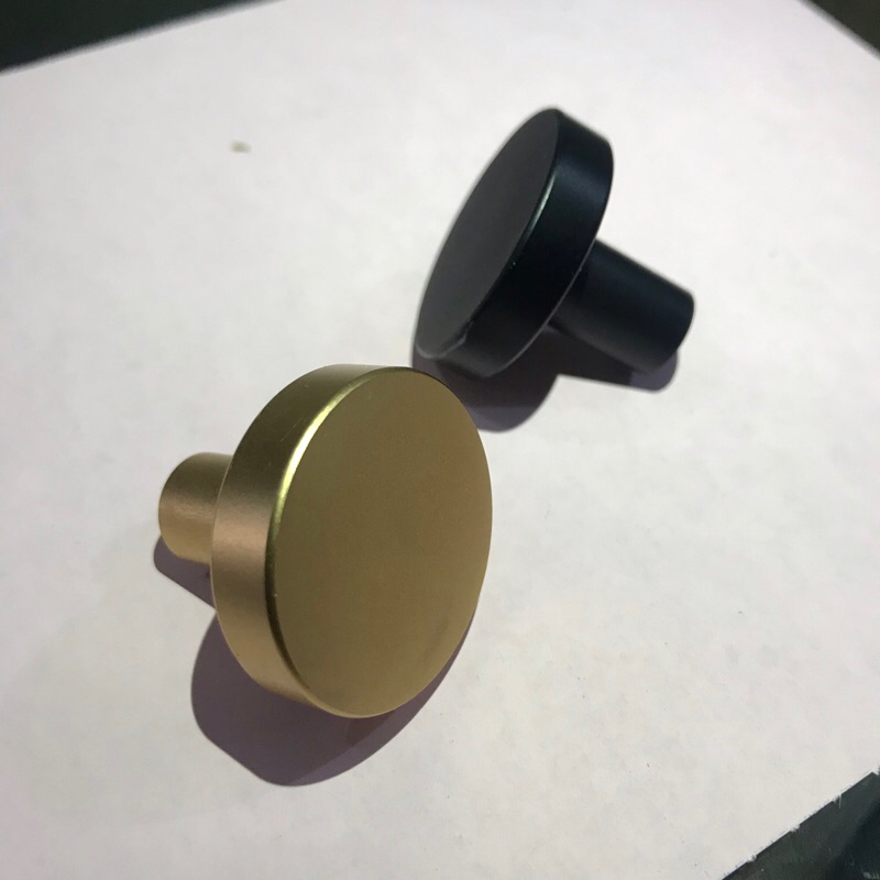 Jual Cabinet Door Knob Handle Round Tarikan Pintu Laci Bulat Black Gold ...