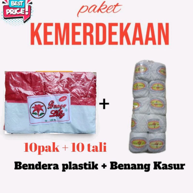 Jual Paket Kemerdekaan Bendera Plastik 10pak | Shopee Indonesia