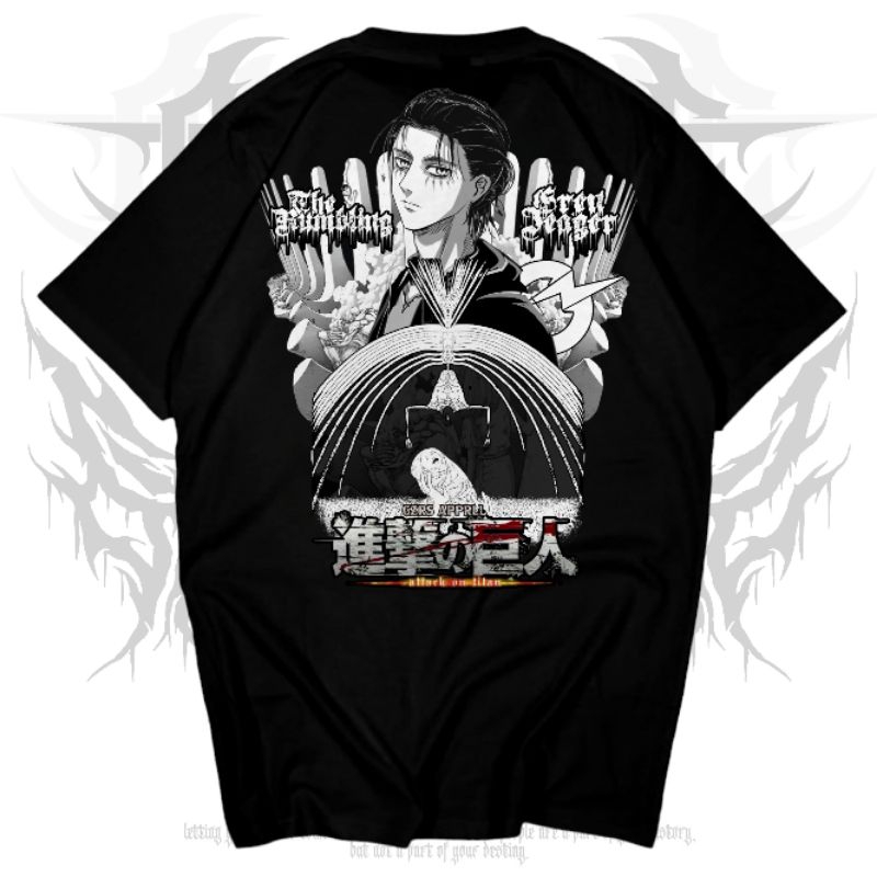 Jual GZRS T-shirt The Rumbling Eren Yeager - Black | Shopee Indonesia