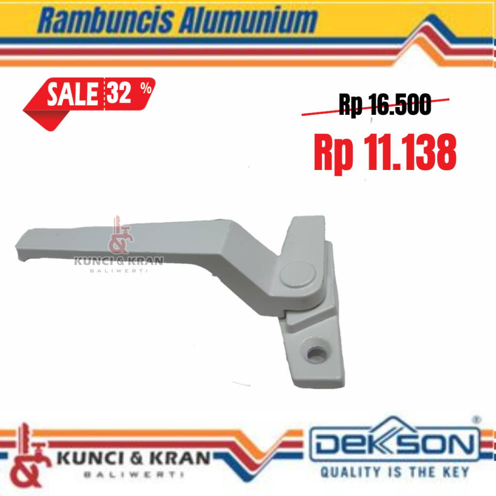 Jual Rambuncis Aluminium Dekkson CHW 4 LH WH Grendel Jendela Almunium ...