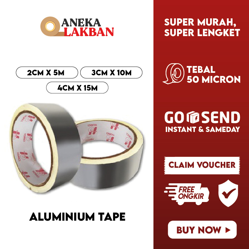 Jual HORICI UKURAN 2CM*5M / 3CM*10M / 4CM*15M LAKBAN ALMUNIUM TAMBAL ...