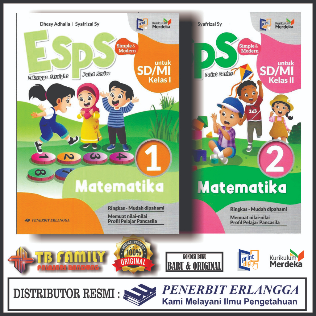Jual ESPS MATEMATIKA SD KLS 1 2 3 4 5 6 Kurmer Kurikulum Merdeka Penerbit ERLANGGA | Shopee ...