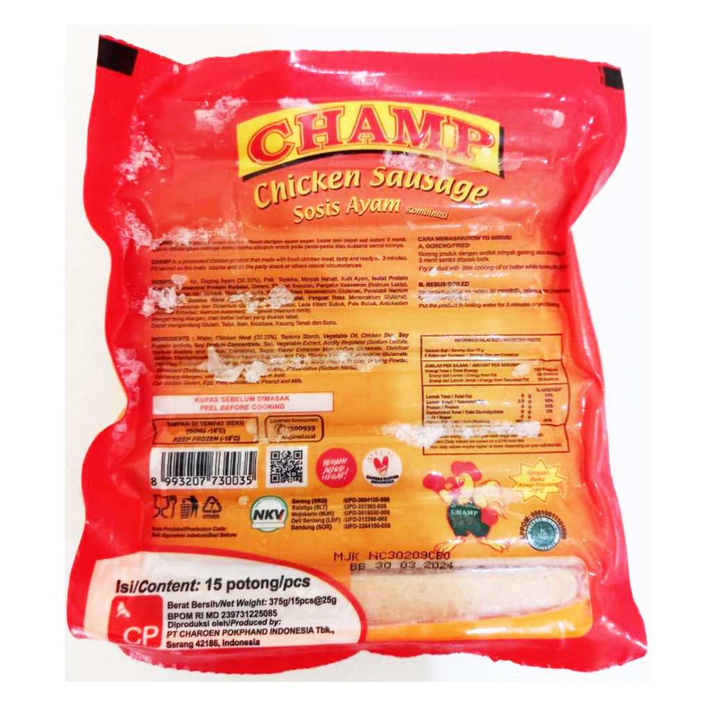 Jual (GOSEND) (SBY) Sosis Ayam Champ Frozen Food | Shopee Indonesia